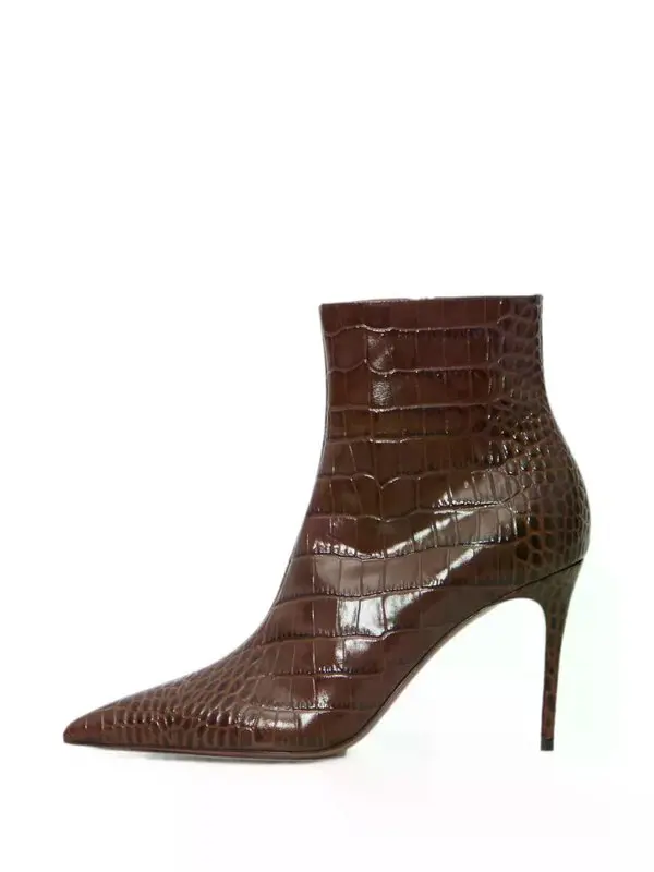 Paris Texas Vera 85 Crocodile-print Ankle Boots
