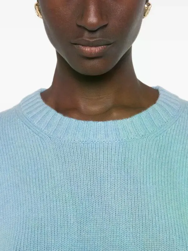 ALLUDE Ribbed-knit Crew Neck Sweater