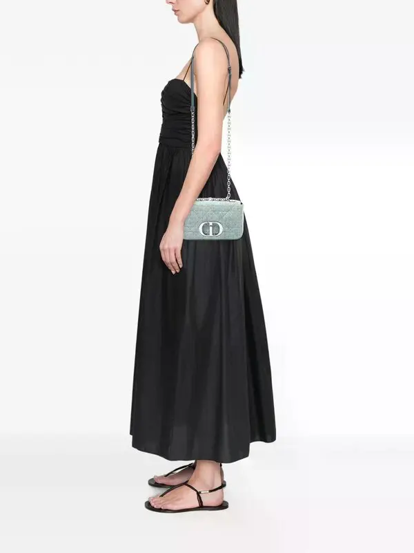 Dior 2022 Small Tweed Macrocannage Caro Bag - Green
