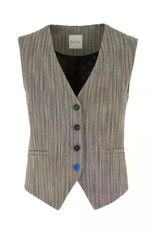 Paul Smith Herringbone Waistcoat With Contrast Back