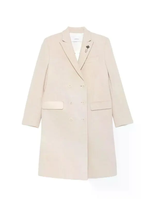 LARDINI Double-breasted Notched-lapel Wool Coat