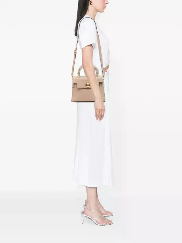 Miu Miu Goatskin Madras Click Top Handle Bag Satchel - Brown