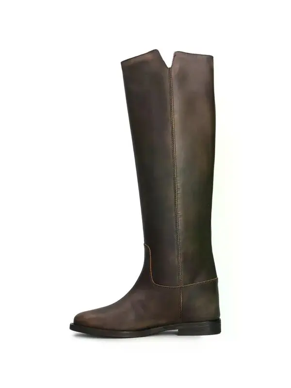 VIA ROMA 15 Knee-high V-cut Leather Boots