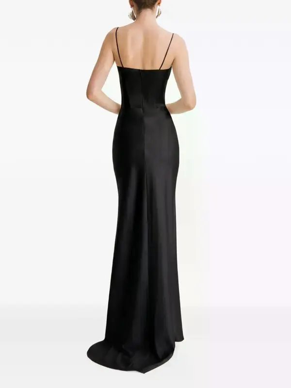 FRAMBOISE Pavia Corset-style Satin Maxi Dress