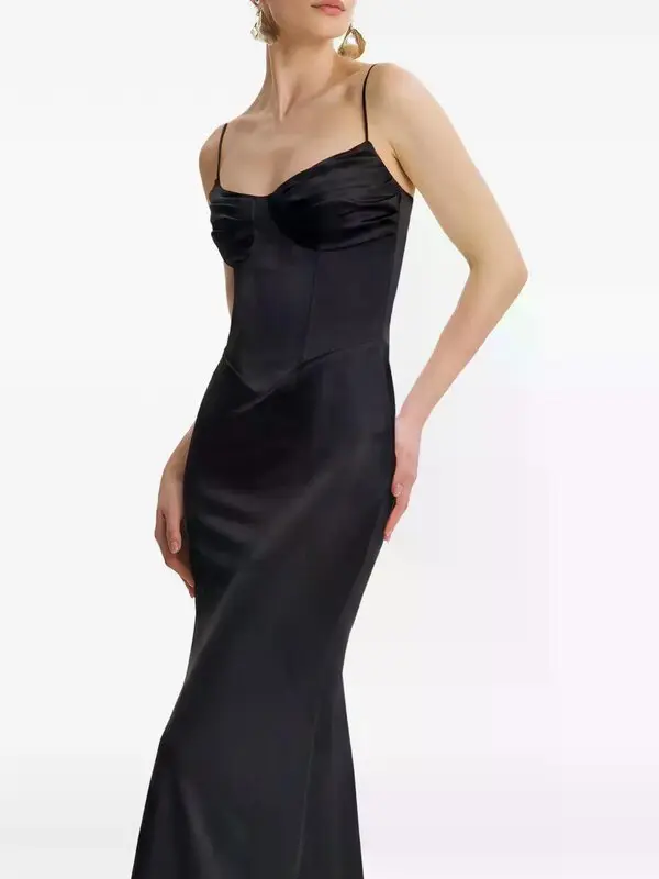 FRAMBOISE Pavia Corset-style Satin Maxi Dress