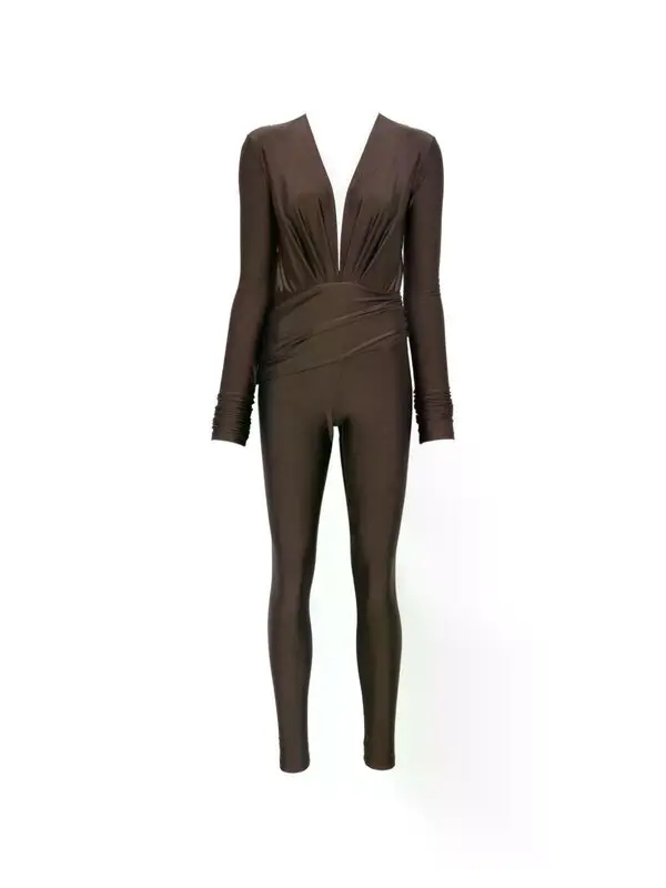 Andamane Zelda V-neck Jumpsuit With Cut-out Back - Brown