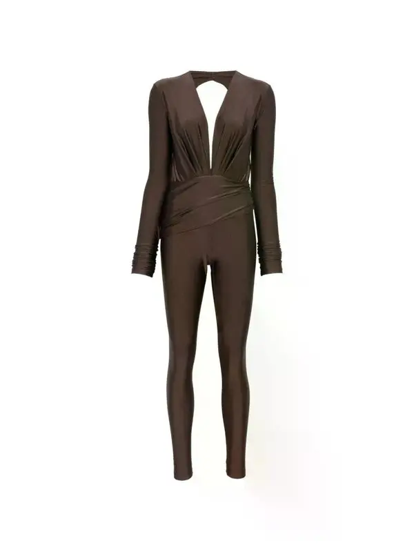 Andamane Zelda V-neck Jumpsuit With Cut-out Back - Brown