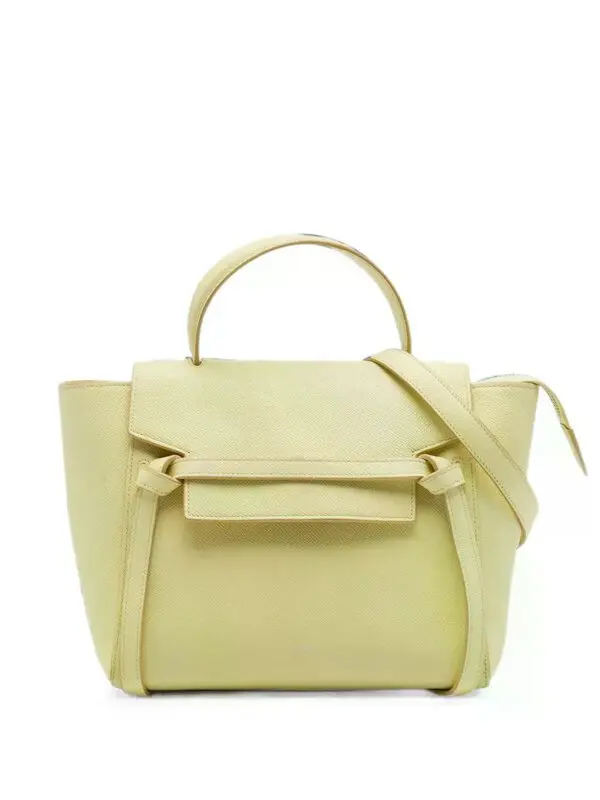 Celine 2017 Micro Grained Calfskin Belt Bag Satchel - Yellow