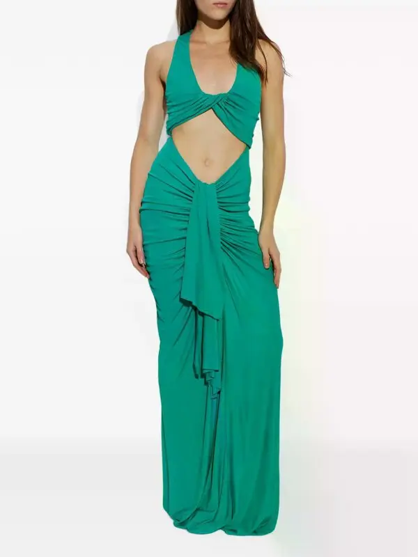 Christopher Esber Vivenda Maxi Draped Cutout Dress