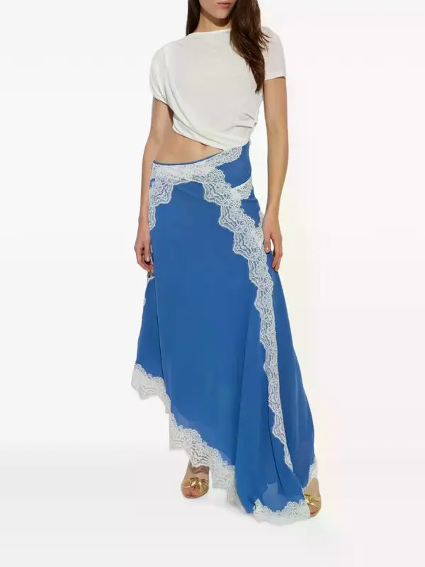 Christopher Esber Verve Lace-trim Cut-out Dress - Blue