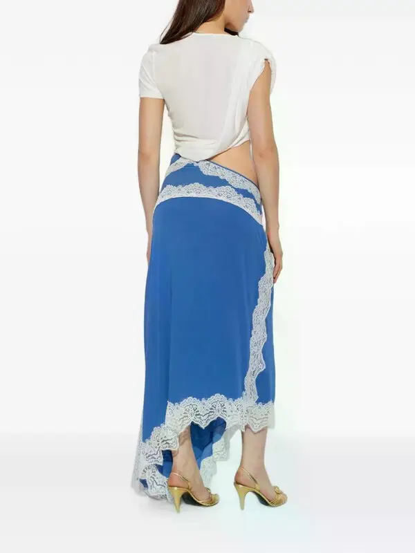 Christopher Esber Verve Lace-trim Cut-out Dress - Blue