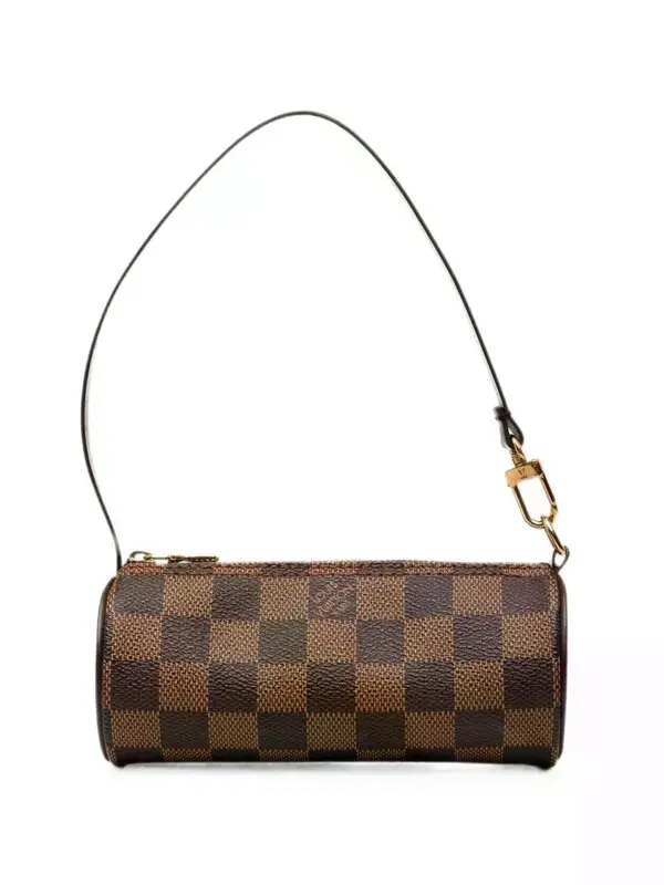 LOUIS VUITTON Damier Ebene Papillon Pochette Handbag - Brown