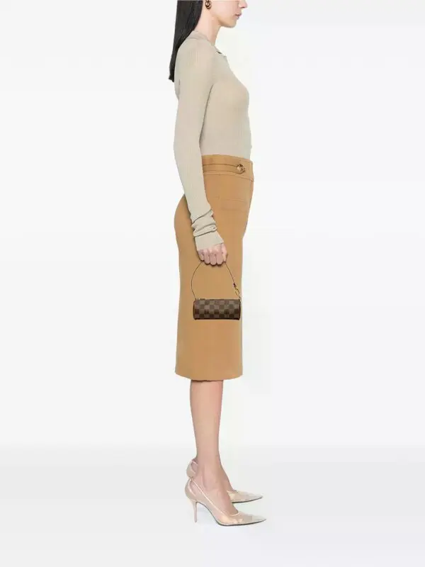 LOUIS VUITTON Damier Ebene Papillon Pochette Handbag - Brown
