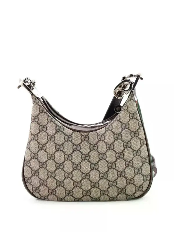 Gucci Attache Shoulder Bag Gg Coated Canvas Small Hobo Bag - Brown