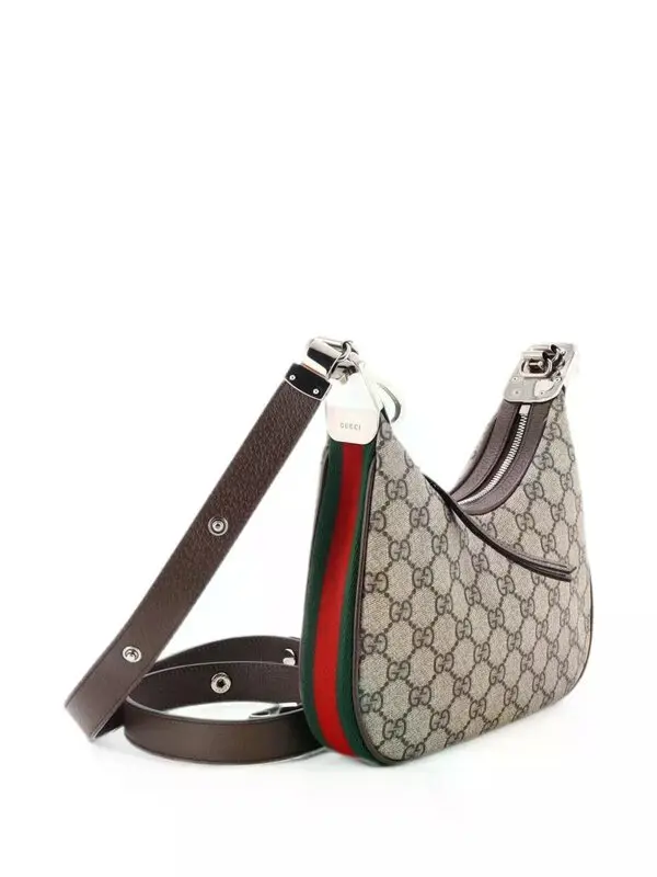 Gucci Attache Shoulder Bag Gg Coated Canvas Small Hobo Bag - Brown