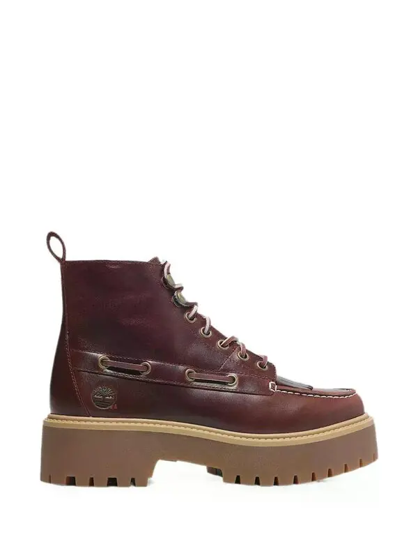 Timberland Kiltie Stone Street Platform Ankle Boots - Red