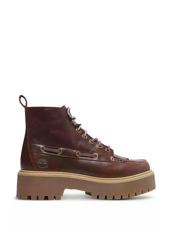 Timberland Leather Platform Ankle Boots With Kiltie Fringe