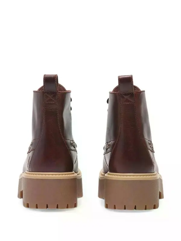Timberland Leather Platform Ankle Boots With Kiltie Fringe