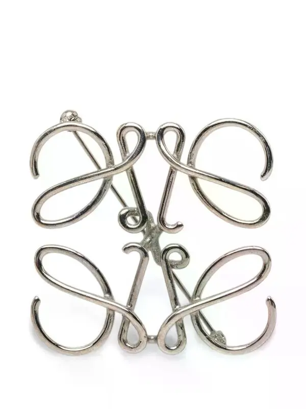 Loewe Palladium Plated Anagram Brooch - Silver