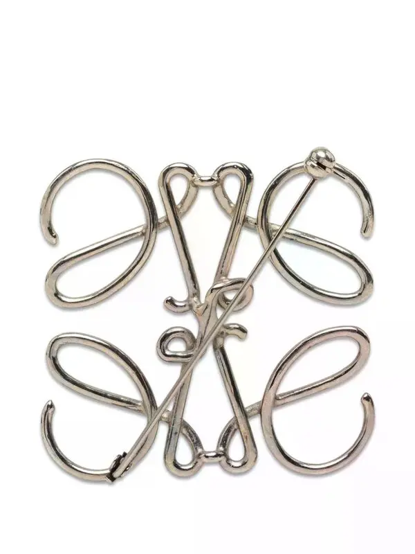 Loewe Palladium Plated Anagram Brooch