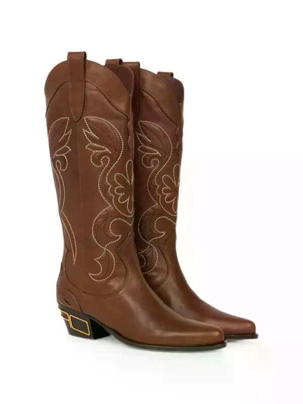 Etro Texan-style Leather Boots - Brown