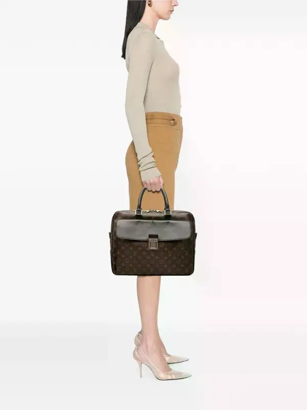 LOUIS VUITTON Monogram Macassar Soft Briefcase Business Bag