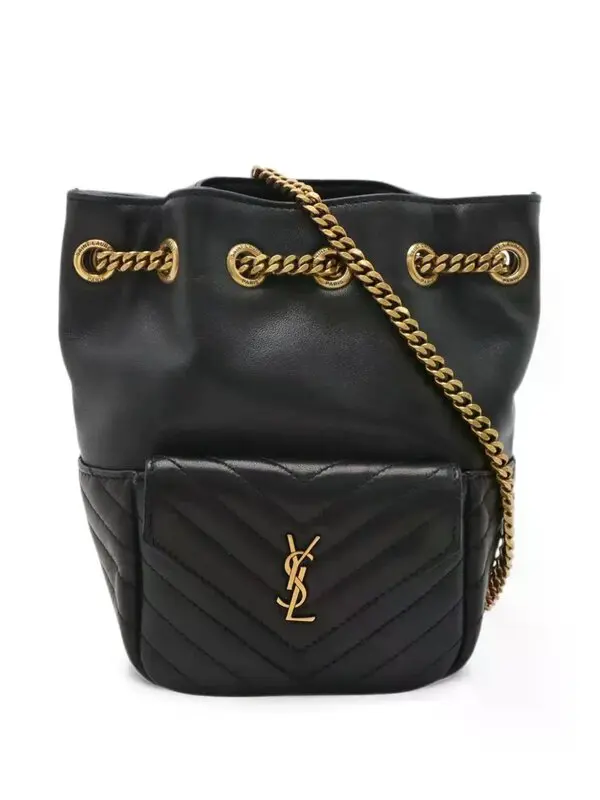 Saint Laurent Mini Chevron Lambskin Bucket Bag