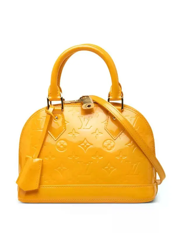 LOUIS VUITTON Monogram Vernis Alma Bb Satchel - Yellow