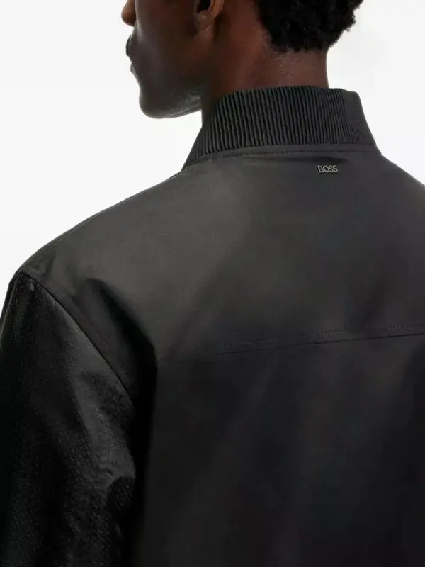 BOSS Water-repellent Jacket With Monogram-pattern Sleeves