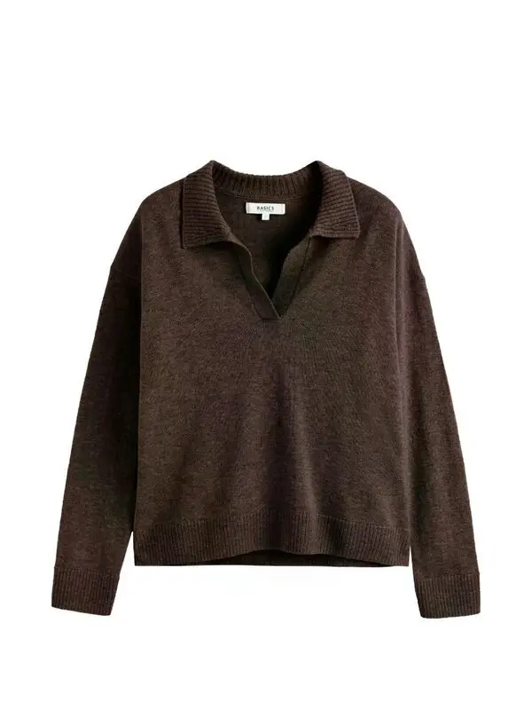 Chinti & Parker Basics Collared Drop-shoulder Sweater