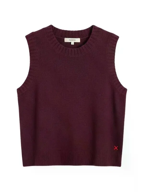 Chinti & Parker Basics Ribbed-trim Round-neck Tank Top - Purple