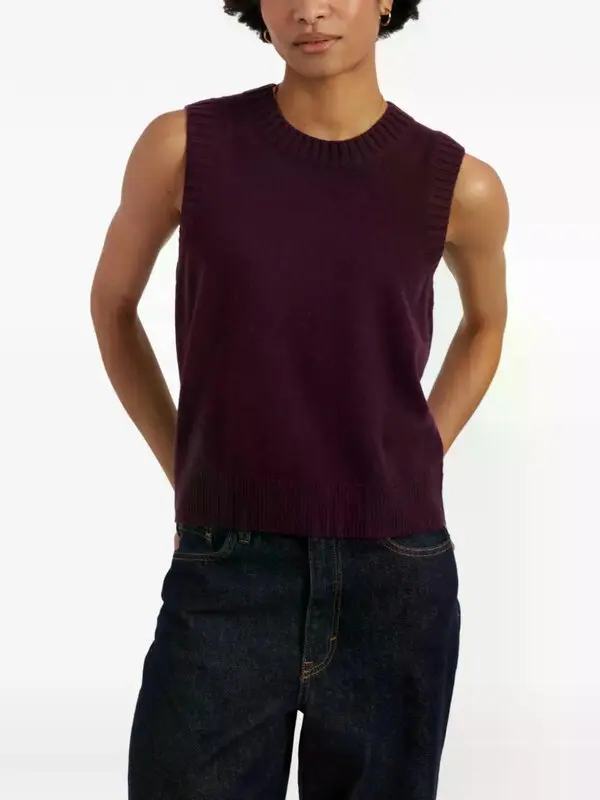 Chinti & Parker Basics Ribbed-trim Round-neck Tank Top
