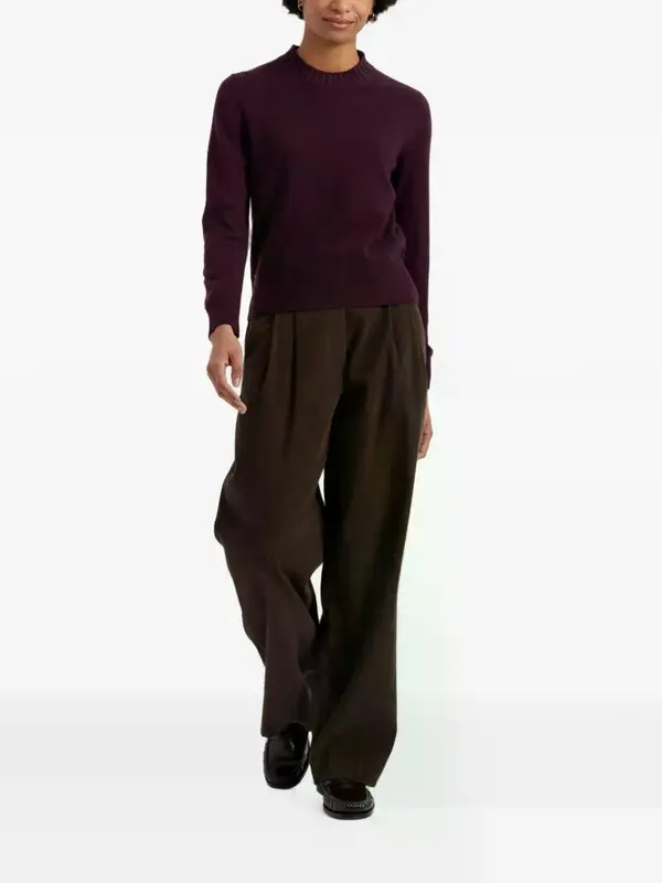 Chinti & Parker Cropped Ribbed-trim Sweater