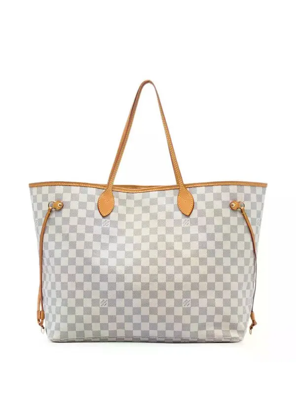 LOUIS VUITTON 2011 Damier Azur Neverfull Gm Tote Bag - White