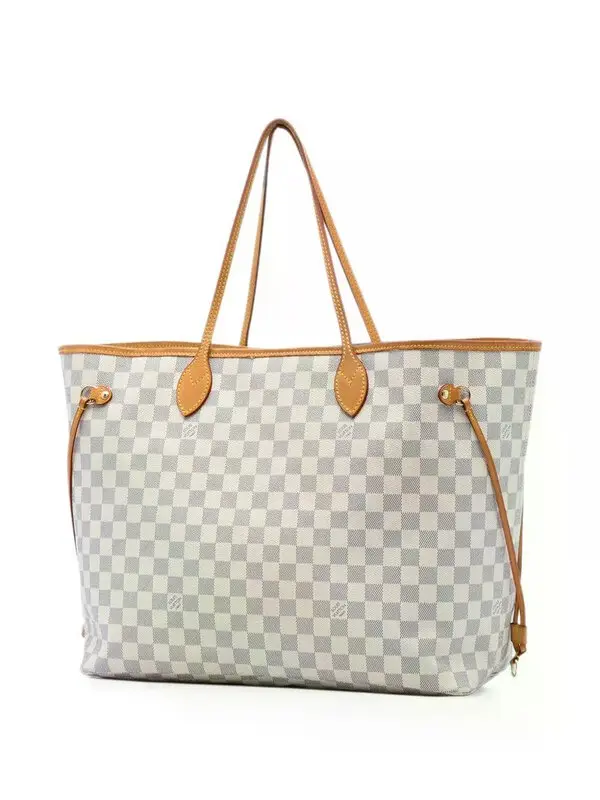LOUIS VUITTON 2011 Damier Azur Neverfull Gm Tote Bag - White