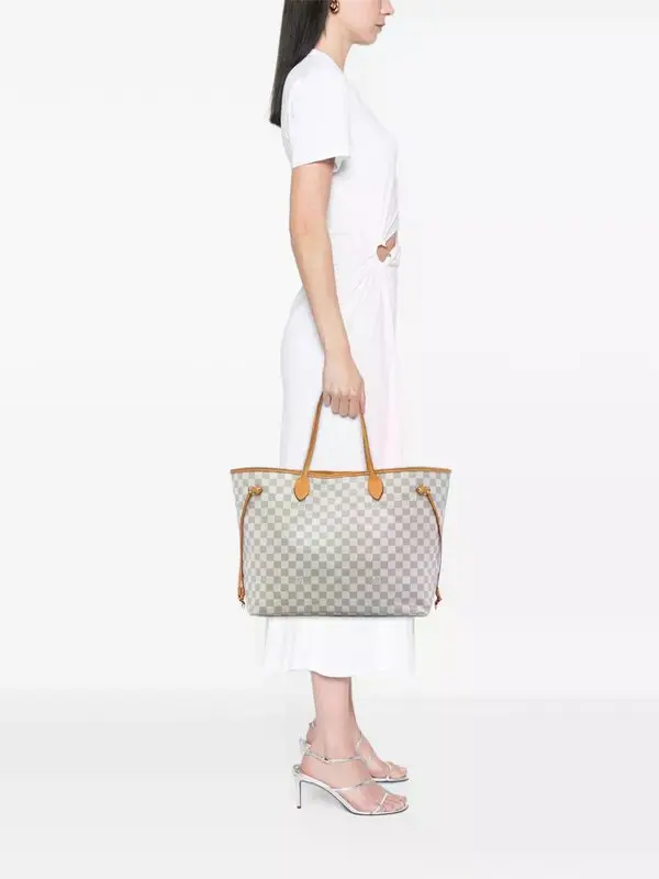 LOUIS VUITTON Damier Azur Neverfull Gm Tote Bag - White