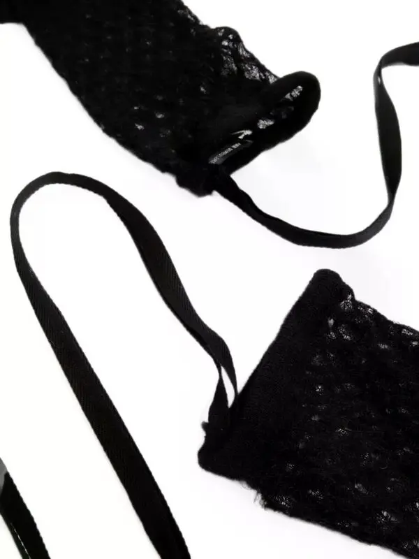 ANN DEMEULEMEESTER Tella Ajoure-knit Leg Warmers - Black