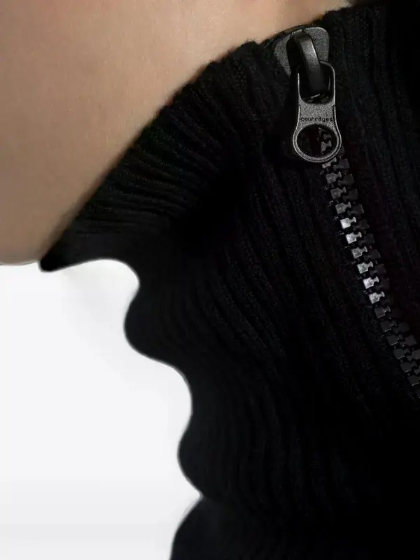COURREGES Lambswool Zipped Collar Sweater