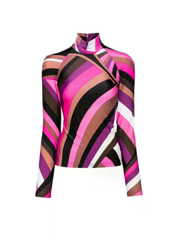 Emilio Pucci Abstract Print Turtleneck Top