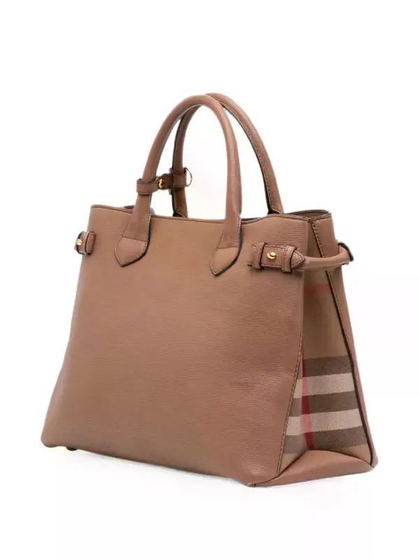 Burberry Leather And House Check Banner Satchel