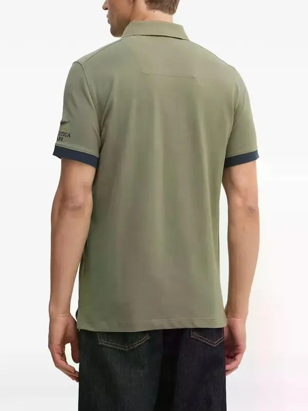 AERONAUTICA MILITARE Logo-patch Short-sleeve Polo Shirt - Green