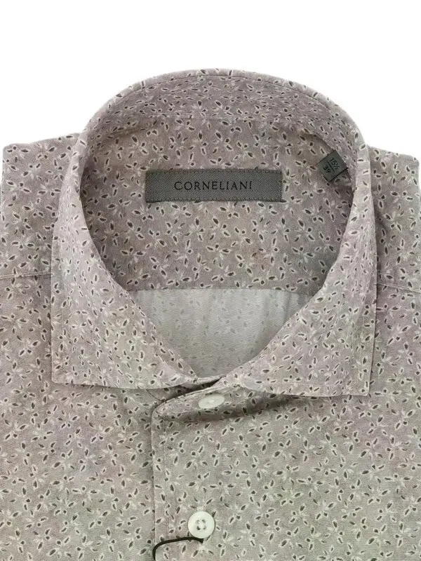 Corneliani Patterned French-collar Shirt