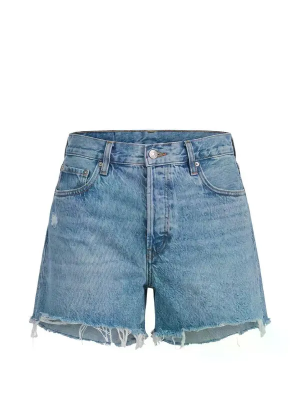 FRAME Raw-cut Mini Denim Shorts