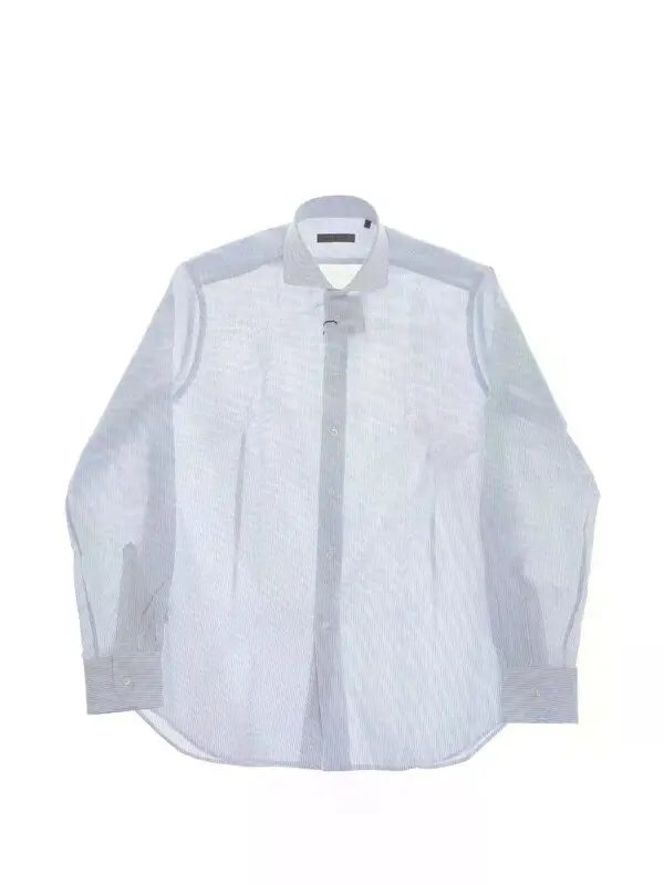 Corneliani Awning-stripe French-collar Shirt