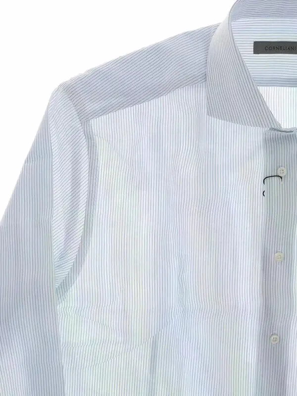 Corneliani Awning-stripe French-collar Shirt