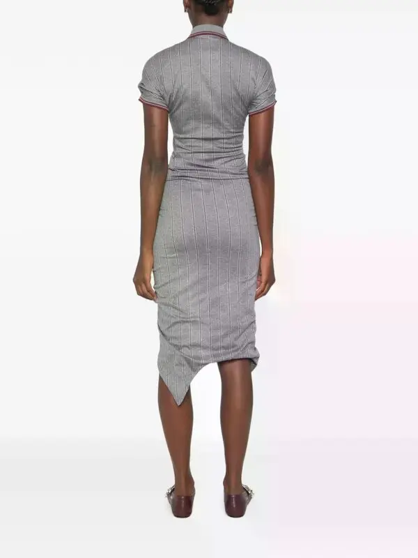 VIVIENNE WESTWOOD Ruched Asymmetric Midi Dress - Grey
