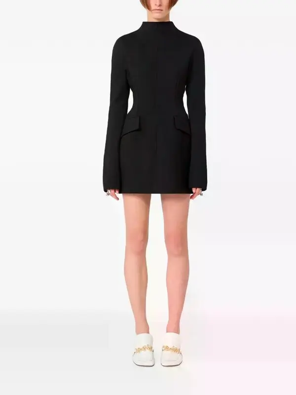 Sportmax Long Sleeve Mini Dress With Zip Fastening - Black