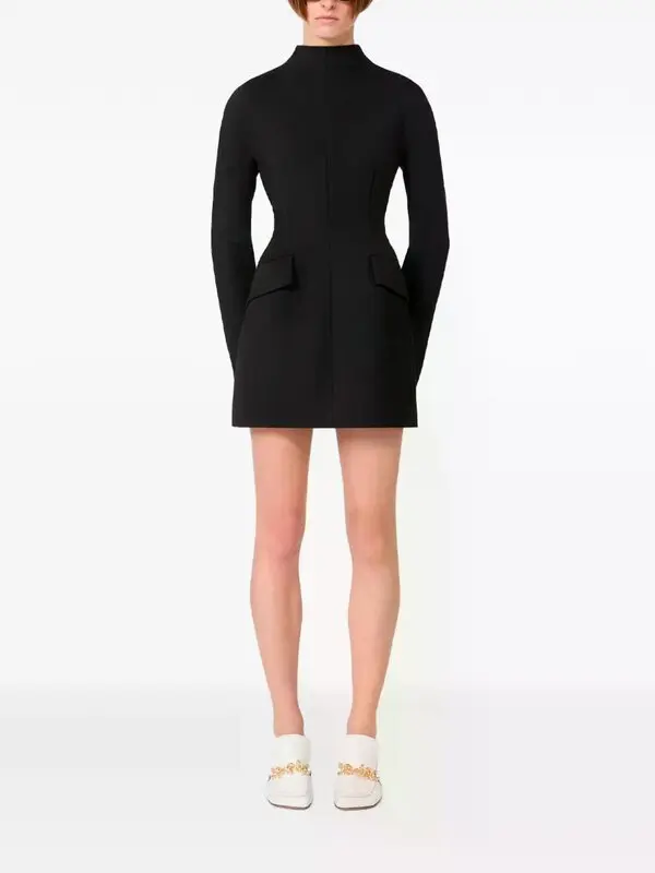 Sportmax Long Sleeve Mini Dress With Zip Fastening - Black