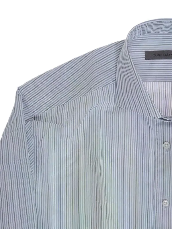 Corneliani French-collar Striped Shirt