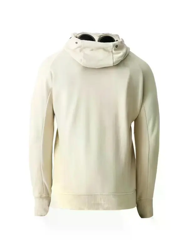 C.P. COMPANY Diagonal Raised Fleece Lens Hooded Sweatshirt - Neutrals